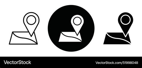 Map Outline Icon Collection Or Set Thin Line Vector Image