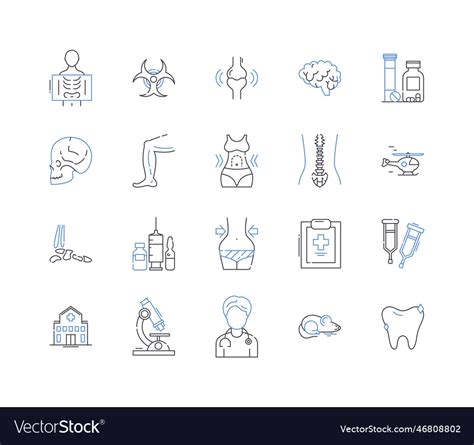 Integrative Treatment Line Icons Collection Vector Image