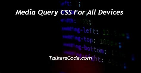 Media Query Css For All Devices