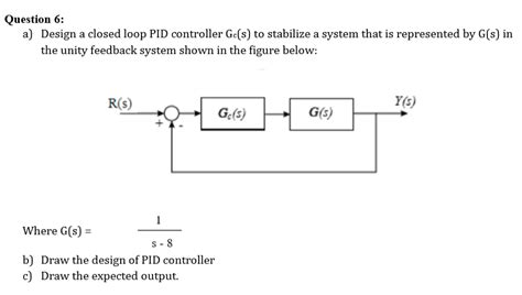 solved question 6 a design a closed loop pid controller