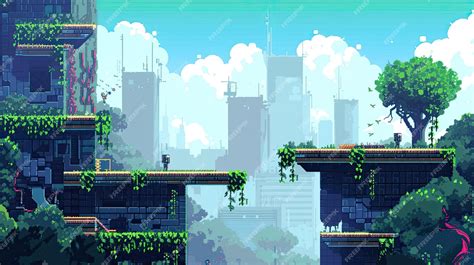 Premium Photo Pixel Platformer Style Jumping Game Computer Console