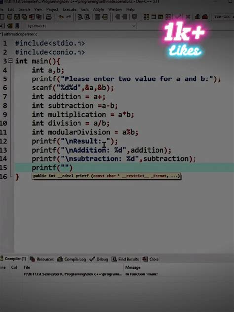 Master Arithmetic Operations In Seconds Quick Math Tips Codingtips Cprogramming