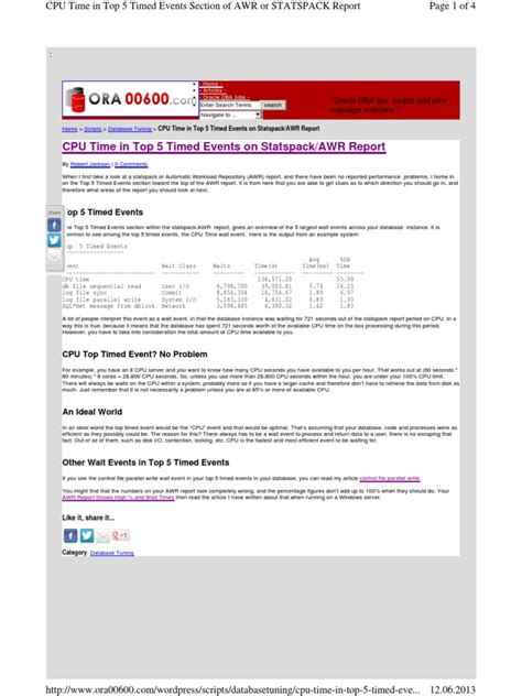 cpu time event pdf oracle database central processing unit