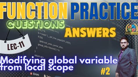 11 Modifying Global Variable From Local Scope Python Function Output