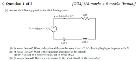 Solved Question 1 ﻿of 3 ﻿ Co3 15 ﻿marks 5 ﻿marks