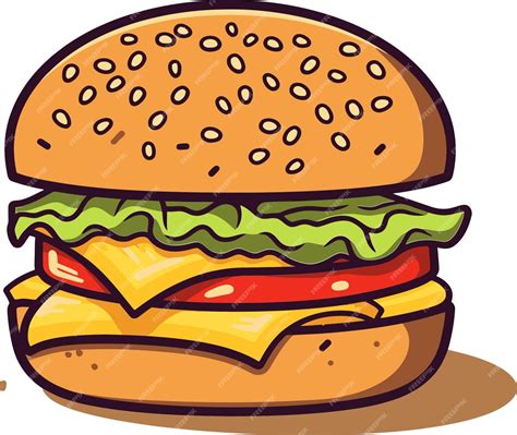 Dynamic Burger Vector Illustration For Animated Advertisements
