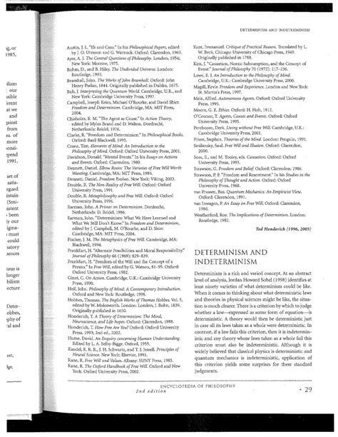 Pdf Determinism And Indeterminism