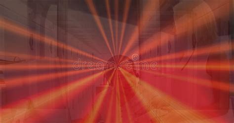Image Of Qr Code Lines Over Caucasian Coworkers Working Stock Image