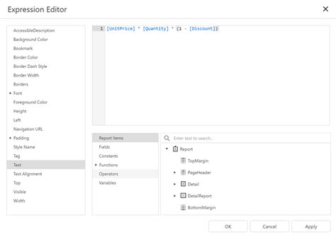 Designing Reports Use Report Elements Manipulate Report Elements