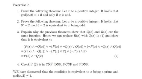 Solved Exercise Prove The Following Theorem Let X Be A Chegg Com