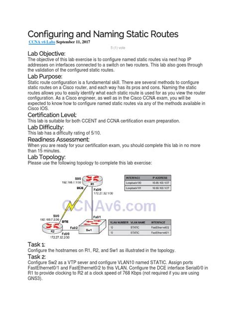Configuring And Naming Static Routes Download Free Pdf Cisco