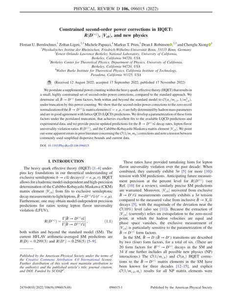 Pdf Constrained Second Order Power Corrections In Hqet R D