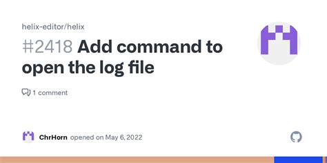 Add Command To Open The Log File · Issue 2418 · Helix Editorhelix