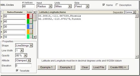 KML Circle Generator
