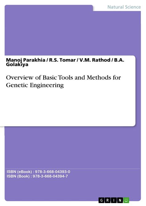 PDF Overview Of Basic Tools And Methods For Genetic Engineering