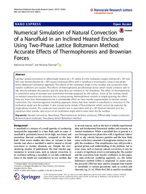 Pdf Numerical Simulation Of Natural Convection Of Latent Heat Phase