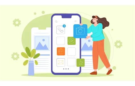 mobile application design and creation flat vector illustration images