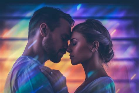 Retrato De Una Hermosa Pareja Joven Mir Ndose Y Bes Ndose Generado Por Ai Foto Premium