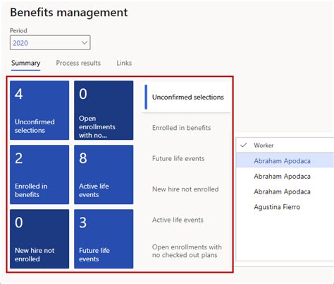 benefits management workspace human resources dynamics 365