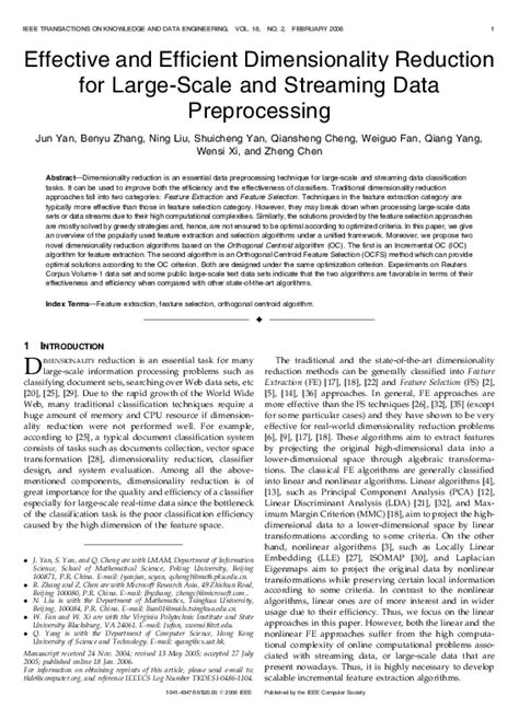 pdf effective and efficient dimensionality reduction for large scale