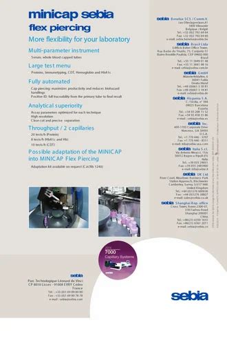 multi parameter instrument 40 decibels sebia minicap automated