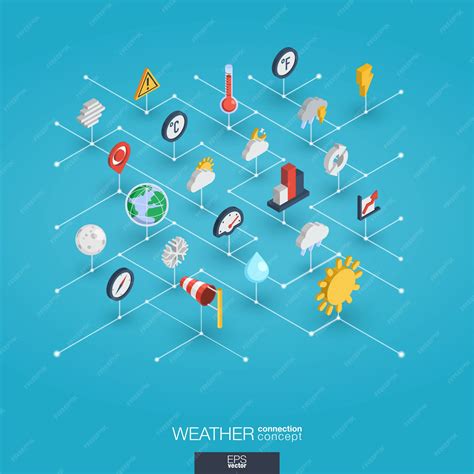 Premium Vector Weather Forecast Integrated 3d Web Icons Digital