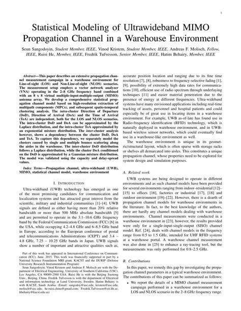 Pdf Statistical Modeling Of Ultrawideband Mimo Propagation Dokumentips