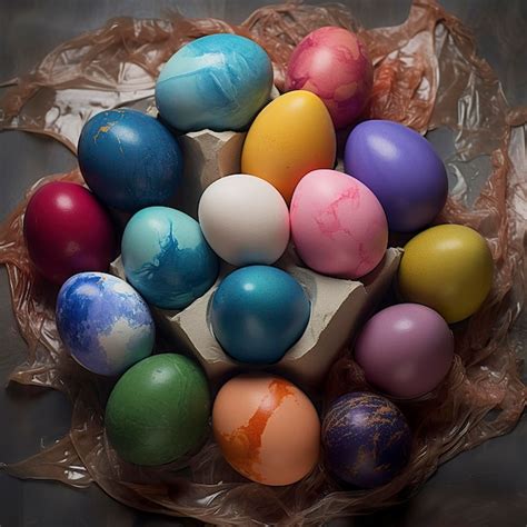 Premium Ai Image Easter Colored Eggs