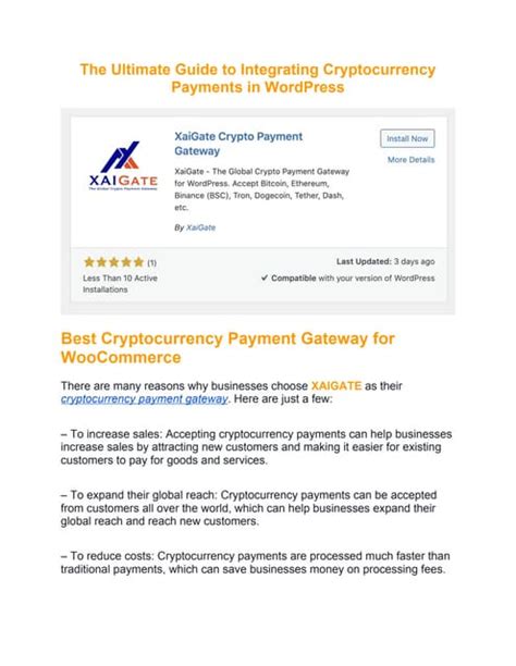 The Ultimate Guide To Integrating Cryptocurrency Payments In Wordpress