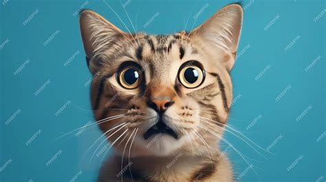 Premium Photo Funny And Cute Gawking Cat Generative Ai