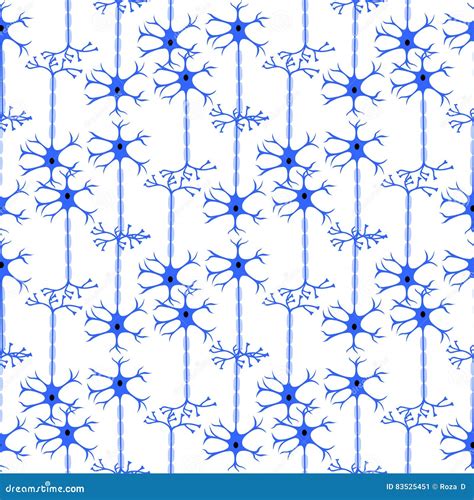 Seamless Pattern With Neurons 3 Stock Vector Illustration Of Form Neuron 83525451