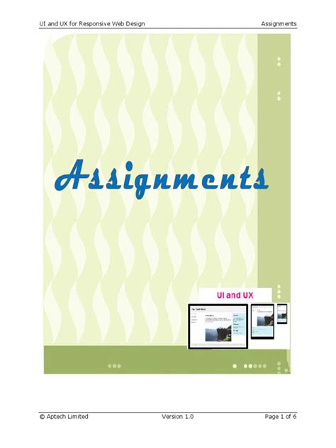 Assignments Ui And Ux Pdf Responsive Web Design Web Design