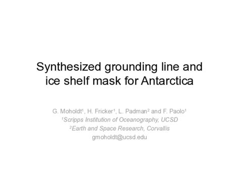 Pdf Synthesized Grounding Line And Ice Shelf Mask For Antarctica