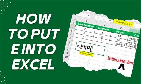 How To Put E Into Excel Earn And Excel