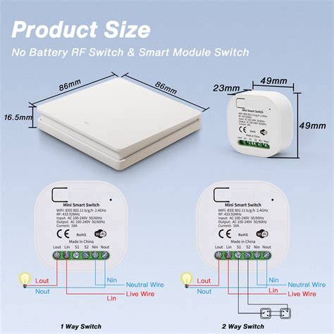 Bseed Smart Wifi Rf433 Tuya Wireless Switch Module Push Button Circuit