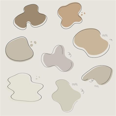 Formas de Blob Orgânicos cor de tom de terra Vetor Premium