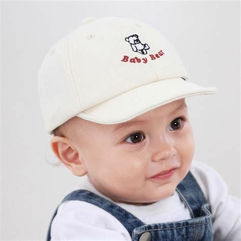 용수철 곰 자수 소프트 브림 심플한 한국 스타일 모자 어린이 피크드 모자 야구 모자 어린이 선바이저 모자 여름 키즈 액세서리