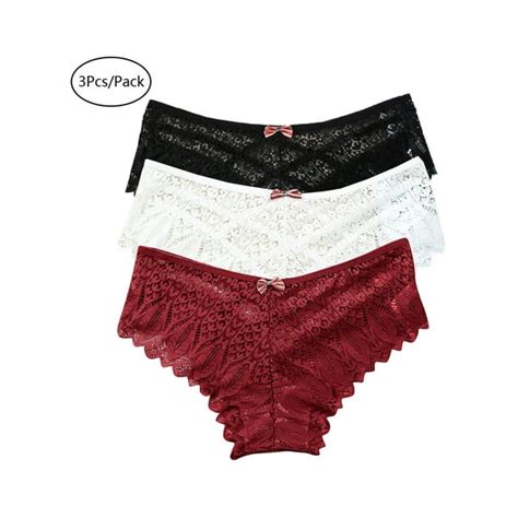 Dymade Basic Lace Panties Pull On Sheer Women Underwear Pack