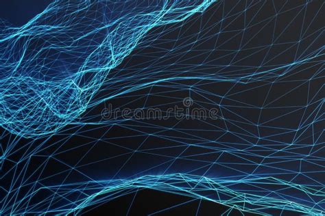 Abstract Polygonal Space Low Poly Dark Background With Connecting Dots And Lines Connection