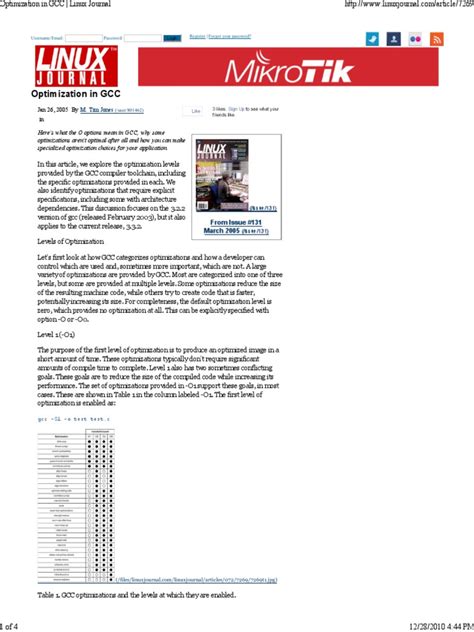 Optimization In Gcc 1 Pdf Program Optimization Software Engineering