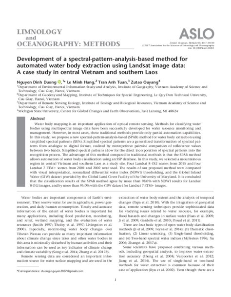 Pdf Development Of A Spectral Pattern Analysis Based Method For