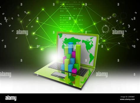 Graph In Computer Stock Photo Alamy