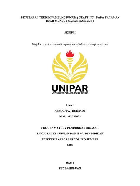 Penerapan Teknik Sambung Pucuk Pdf