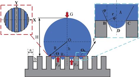 Diagram Of Force Analysis Of Water Droplet On Rectangular Array