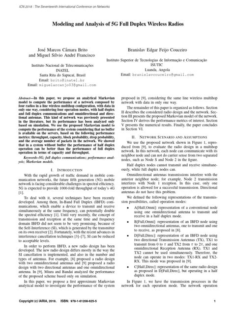 Modeling And Analysis Of 5g Full Duplex Wireless Radios Pdf Duplex Telecommunications