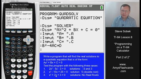 Programming With The Ti 84 Calculator Part 2 Youtube