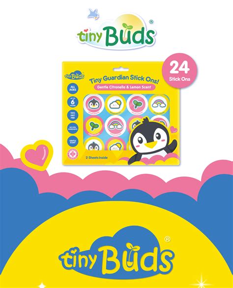 Tinybuds Tiny Guardian Stick Ons Gentle Citronella And Lemon Scent 24s