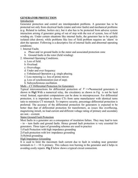 Protection Of Generator Pptx