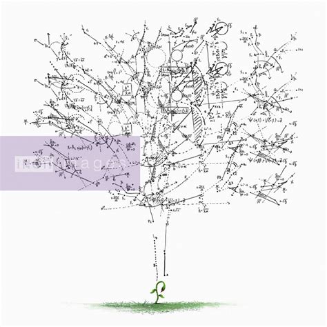 Stock Illustration Of Mathematical Calculations Forming Tree Ikon Images