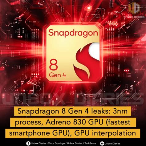 Snapdragon 8 Gen 4 Leaks 3nm Process Adreno 830 Gpu Fastest